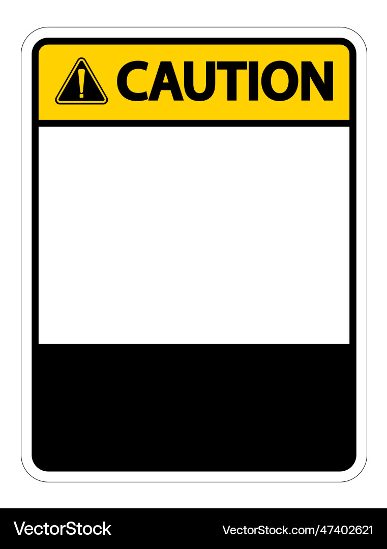 Symbol Vorsicht Schild auf weißem Hintergrund Vektorbild