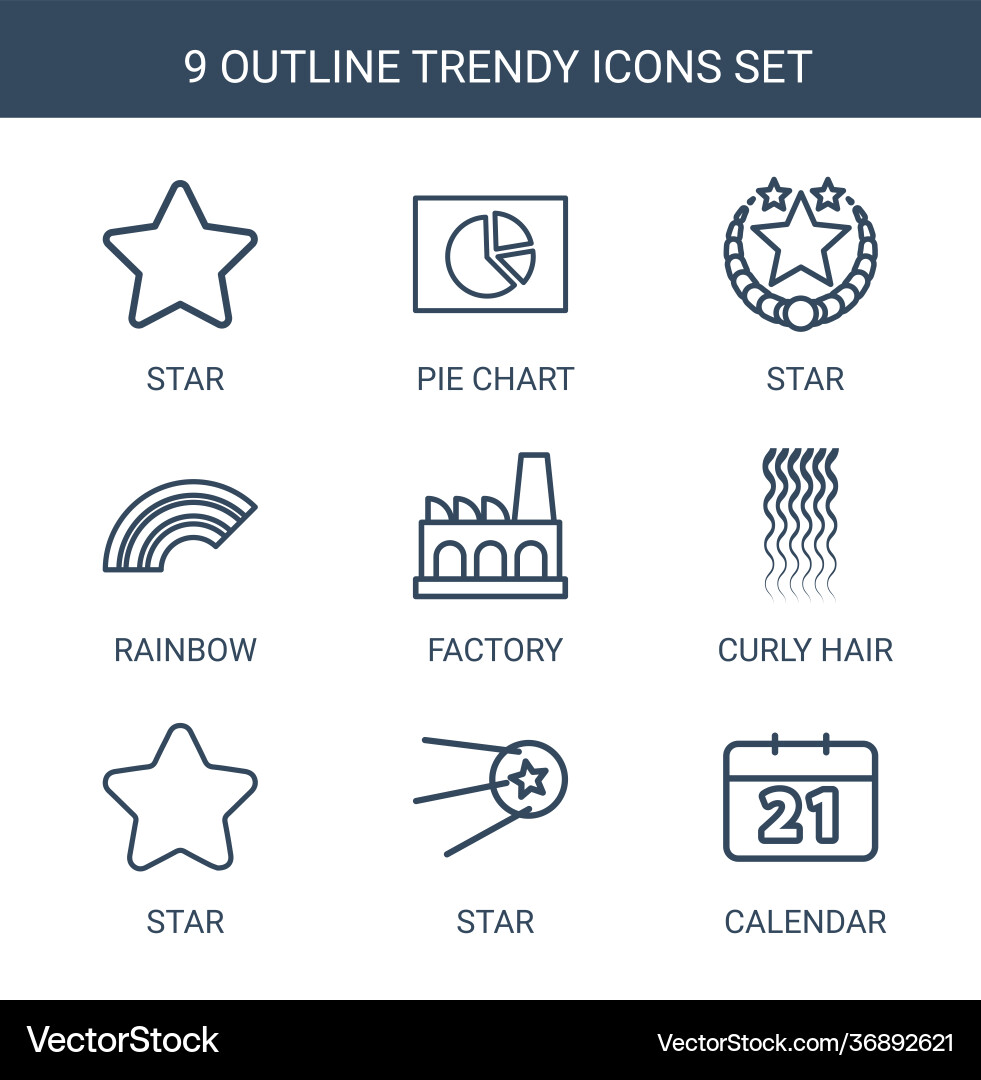 Trendy icons Royalty Free Vector Image - VectorStock
