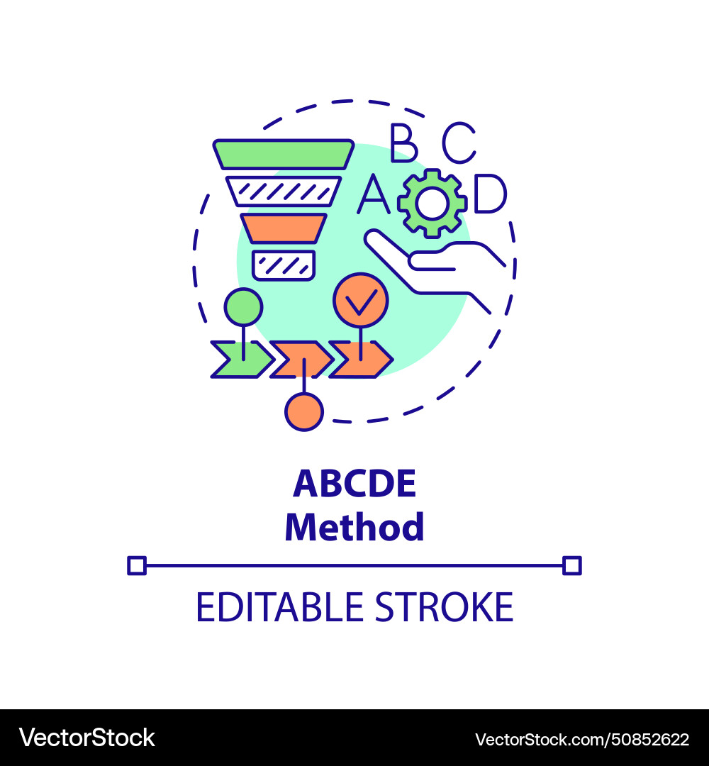 Abcde method multi color concept icon Royalty Free Vector