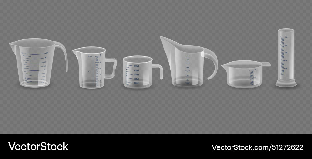 Clear measuring tools isolated on transparent Vector Image