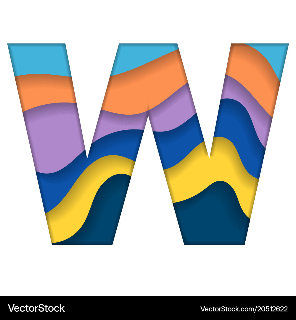 Colorful letter w Royalty Free Vector Image - VectorStock