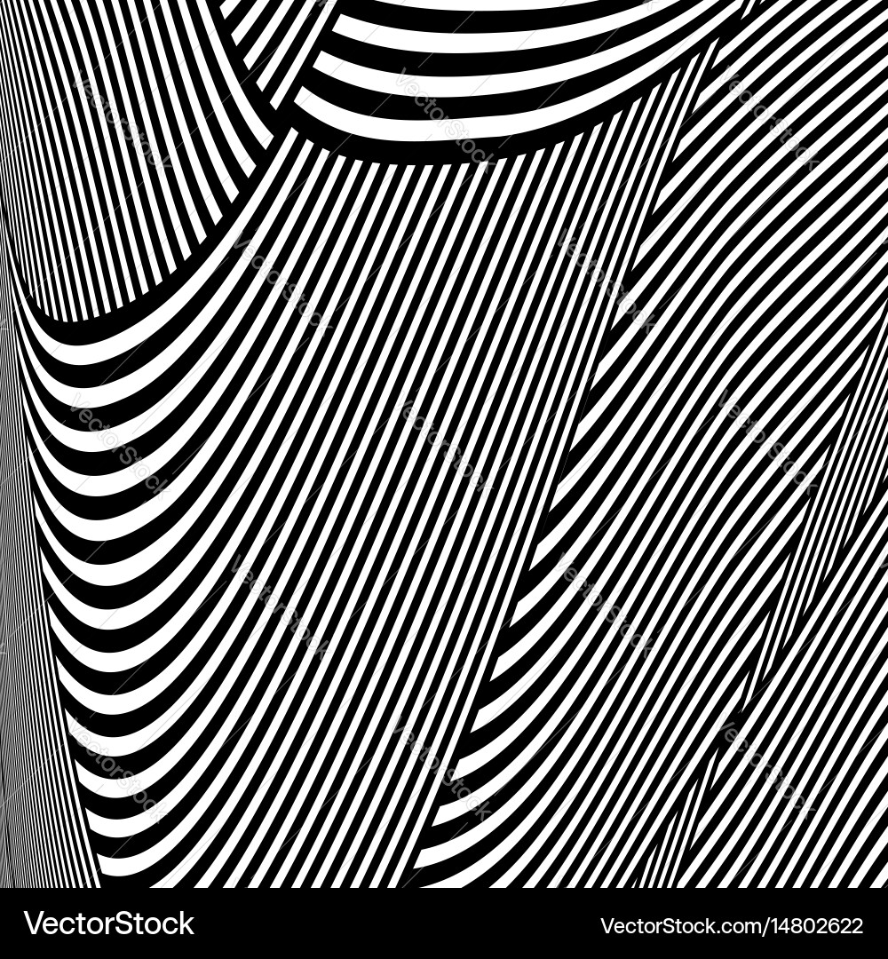 Dynamic Black and White Op Art Royalty Free Vector Image