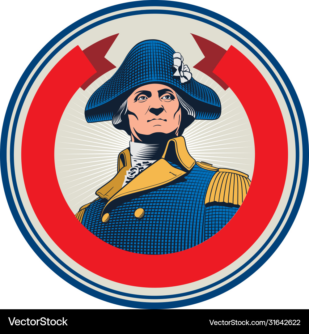 George washington label Royalty Free Vector Image