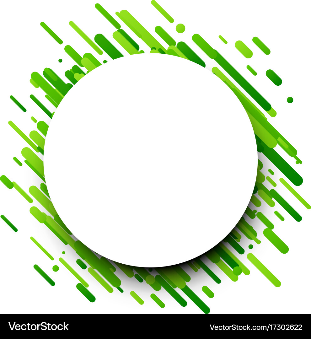 Green round background on white Royalty Free Vector Image