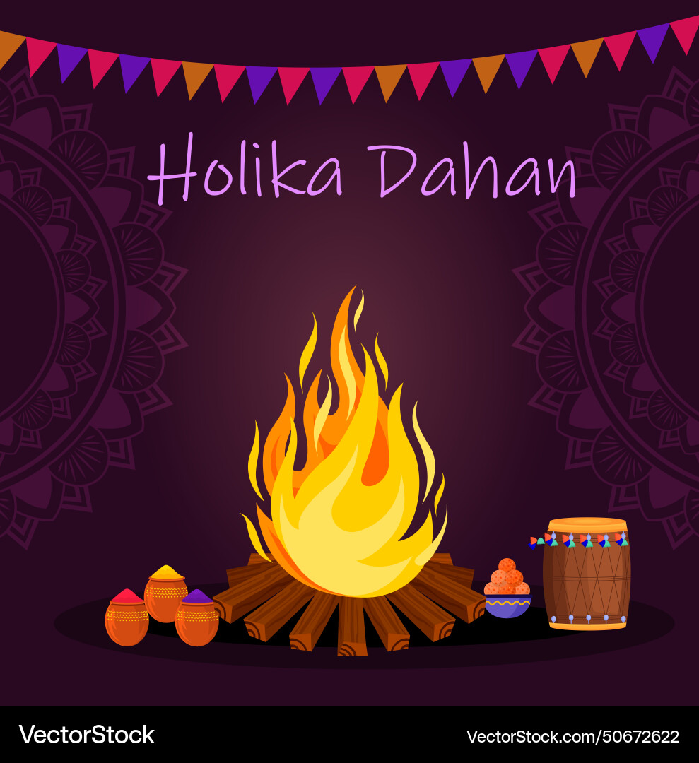 Holika dahan festival Royalty Free Vector Image