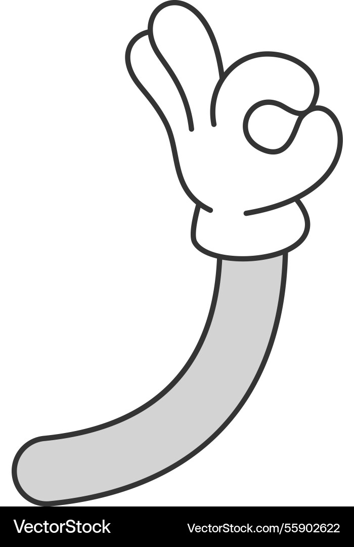 Okay sign gesturing comic hand Royalty Free Vector Image