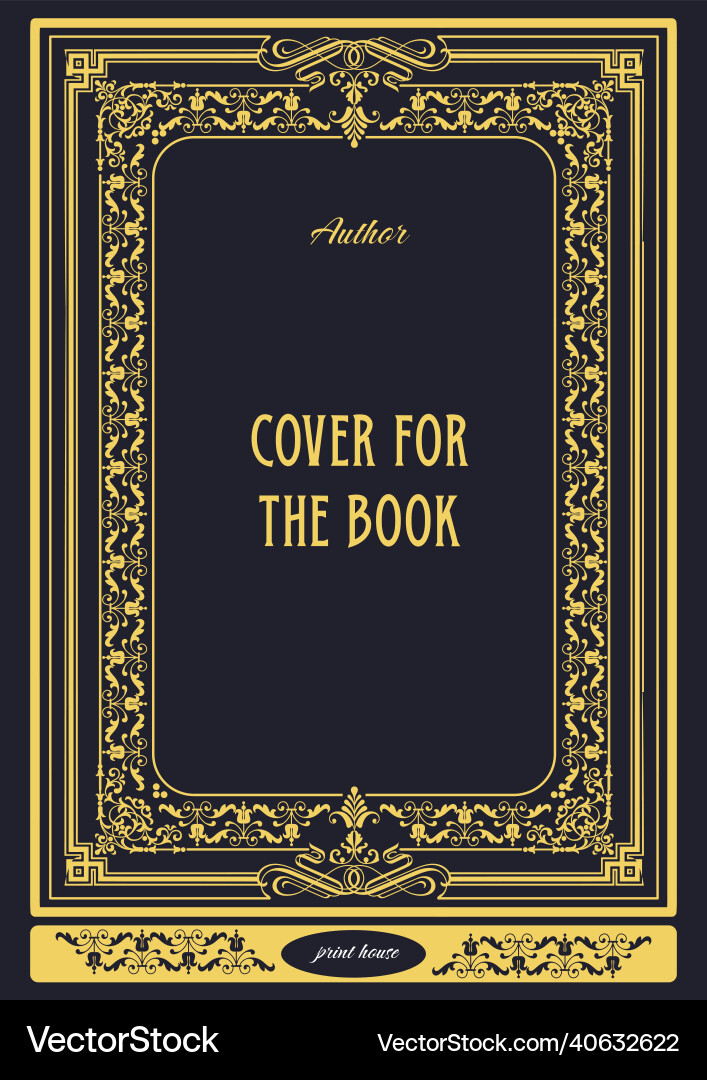 Old book cover design elements Royalty Free Vector Image
