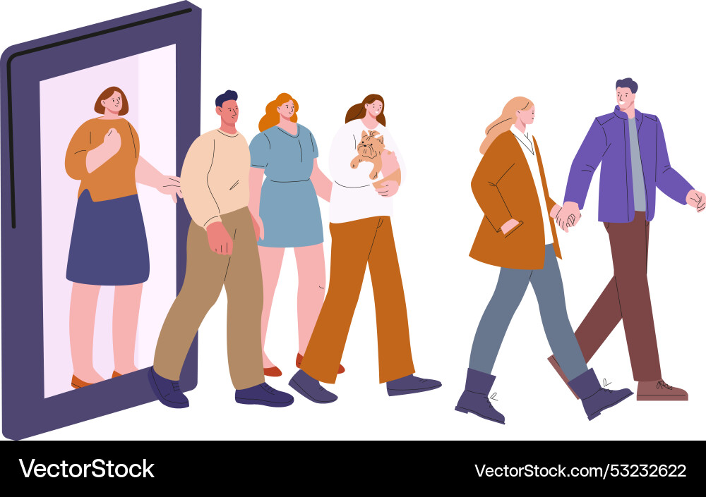 People leave smartphone digital addiction is over Vector Image