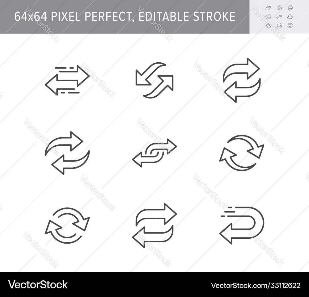 Reverse line icons included Royalty Free Vector Image