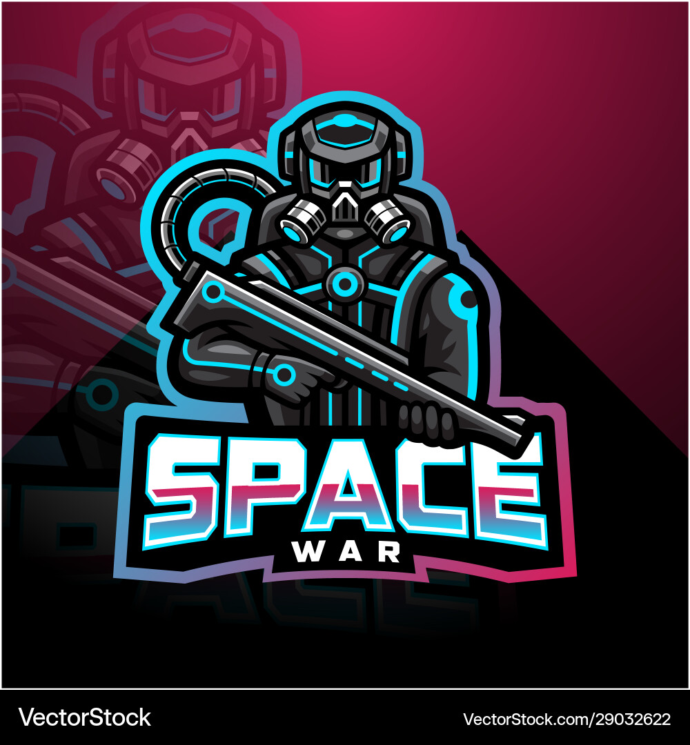 Space war esport mascot logo Royalty Free Vector Image