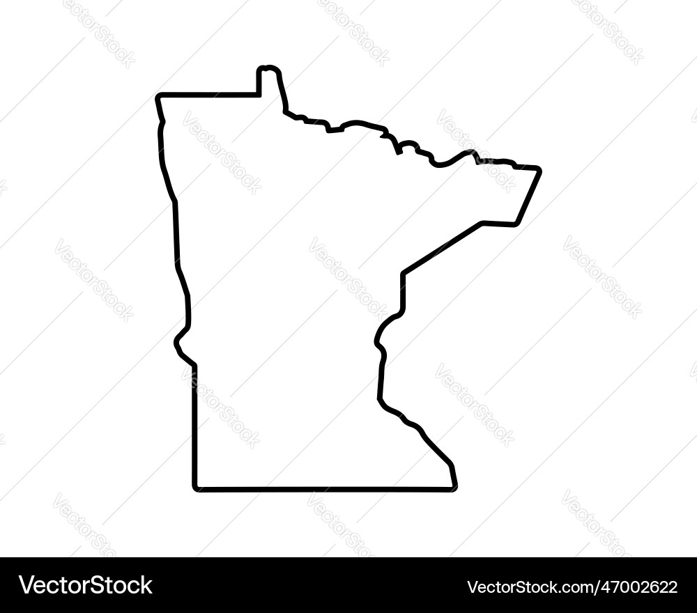 Us state map minnesota Umriss Symbol Lizenzfreier Vektor