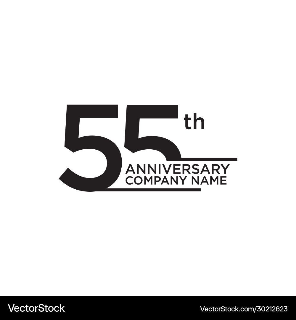 55th year anniversary icon logo design template Vector Image
