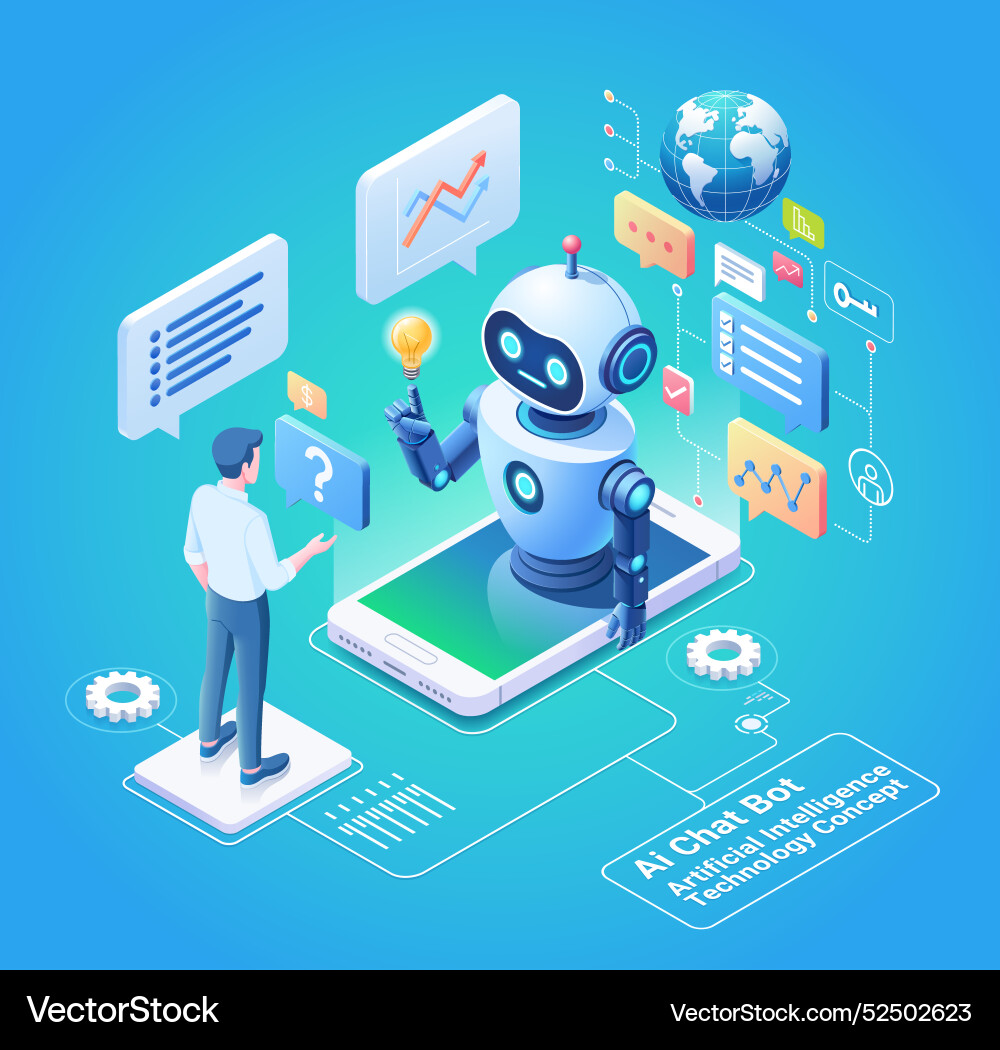 Ai chat bot Royalty Free Vector Image - VectorStock