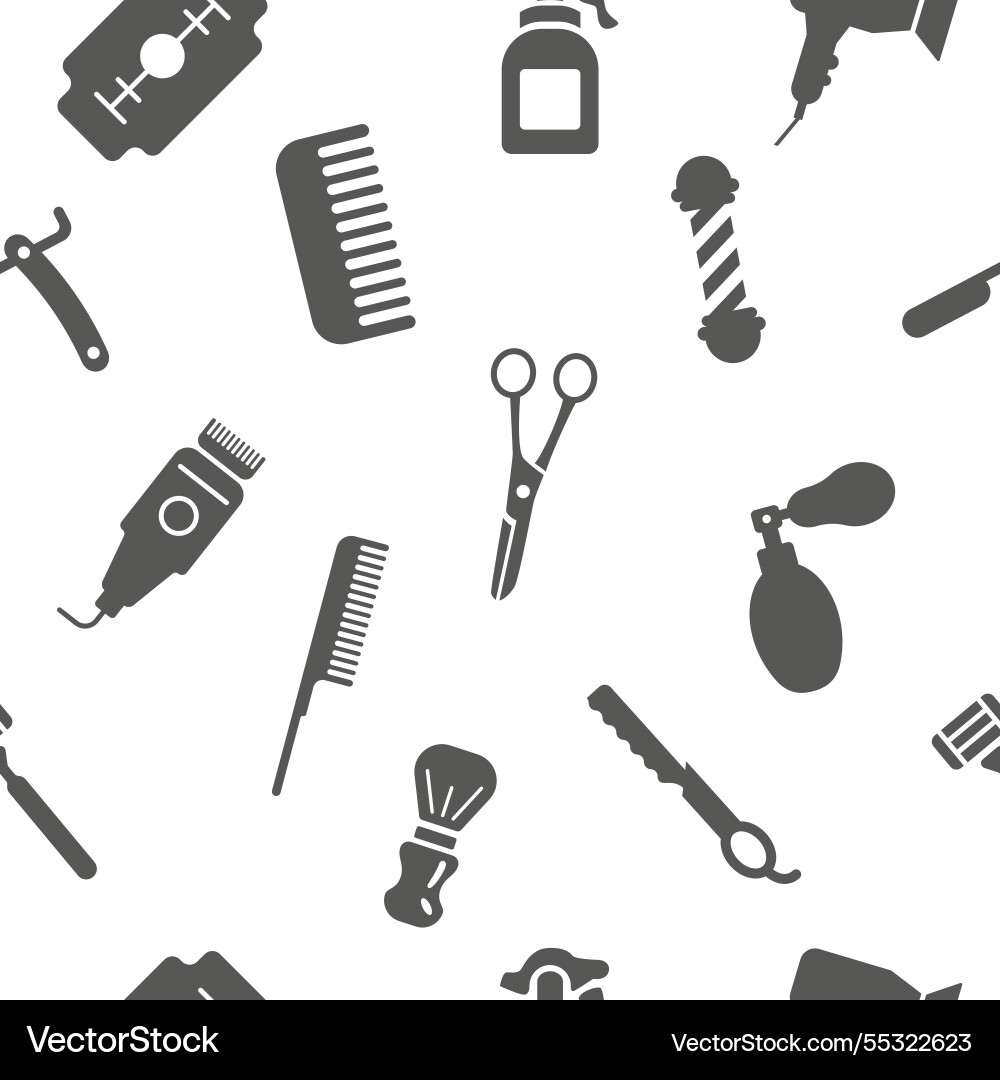 Barbershop pattern man salon silhouette icon Vector Image