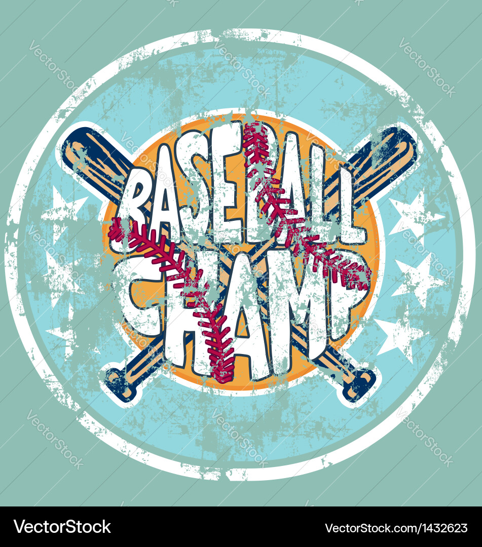 Baseball Champion Graphic Royalty Free Vector Image