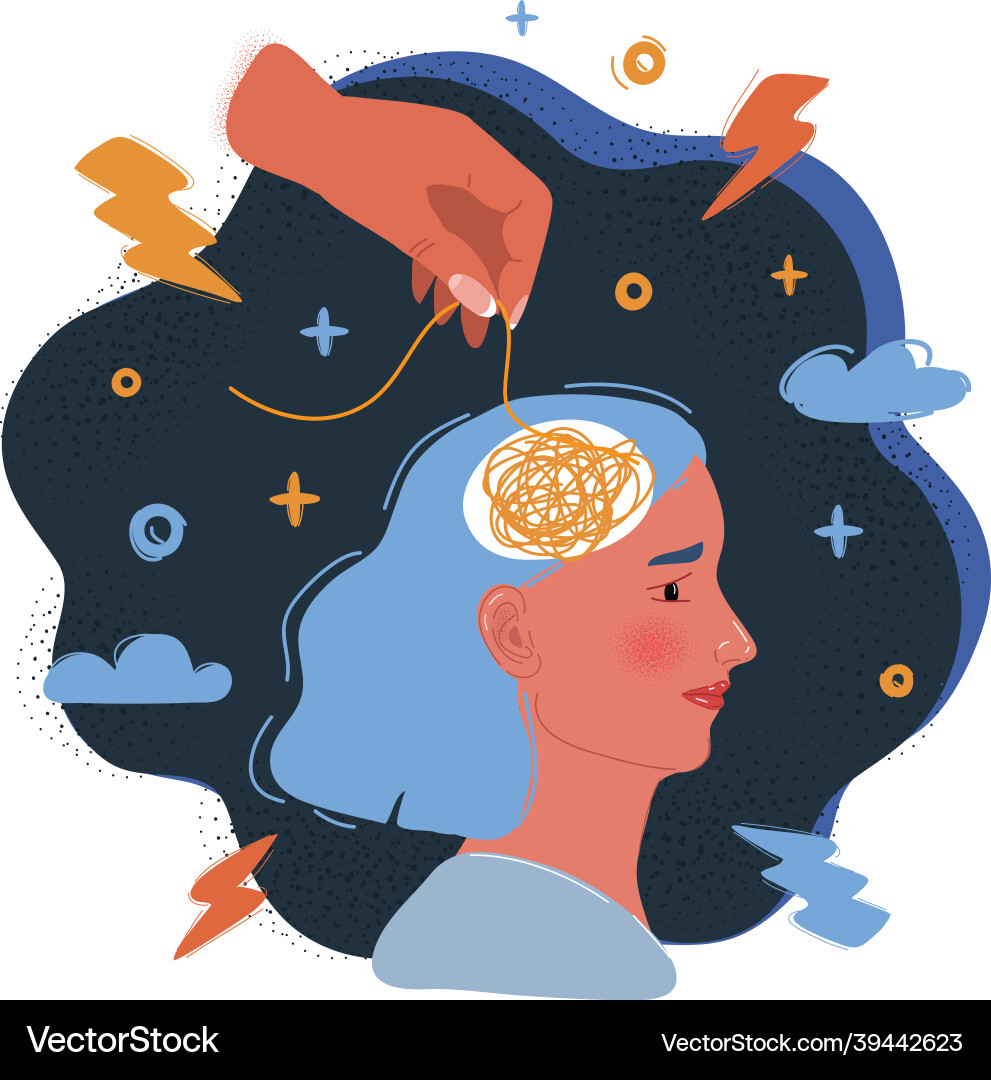 Depression woman young Royalty Free Vector Image