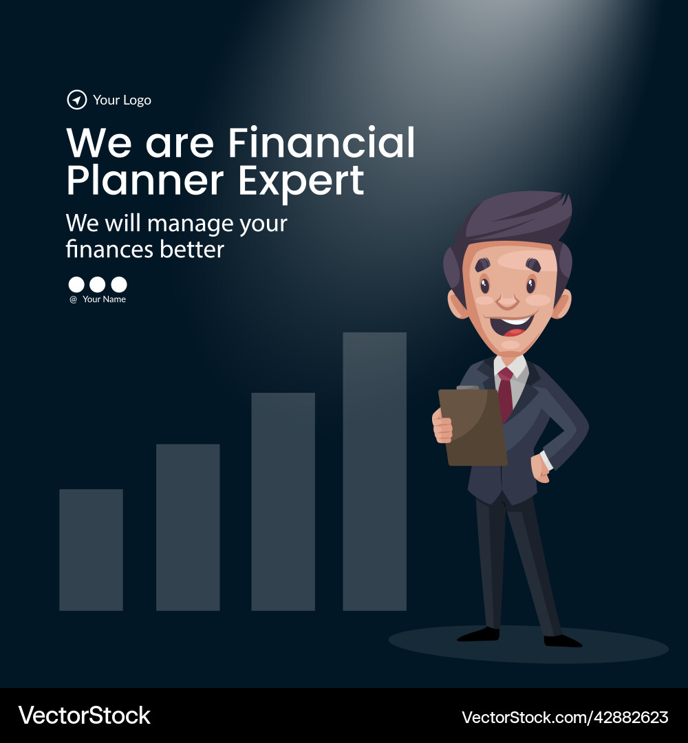 Financial planner expert banner design template Vector Image