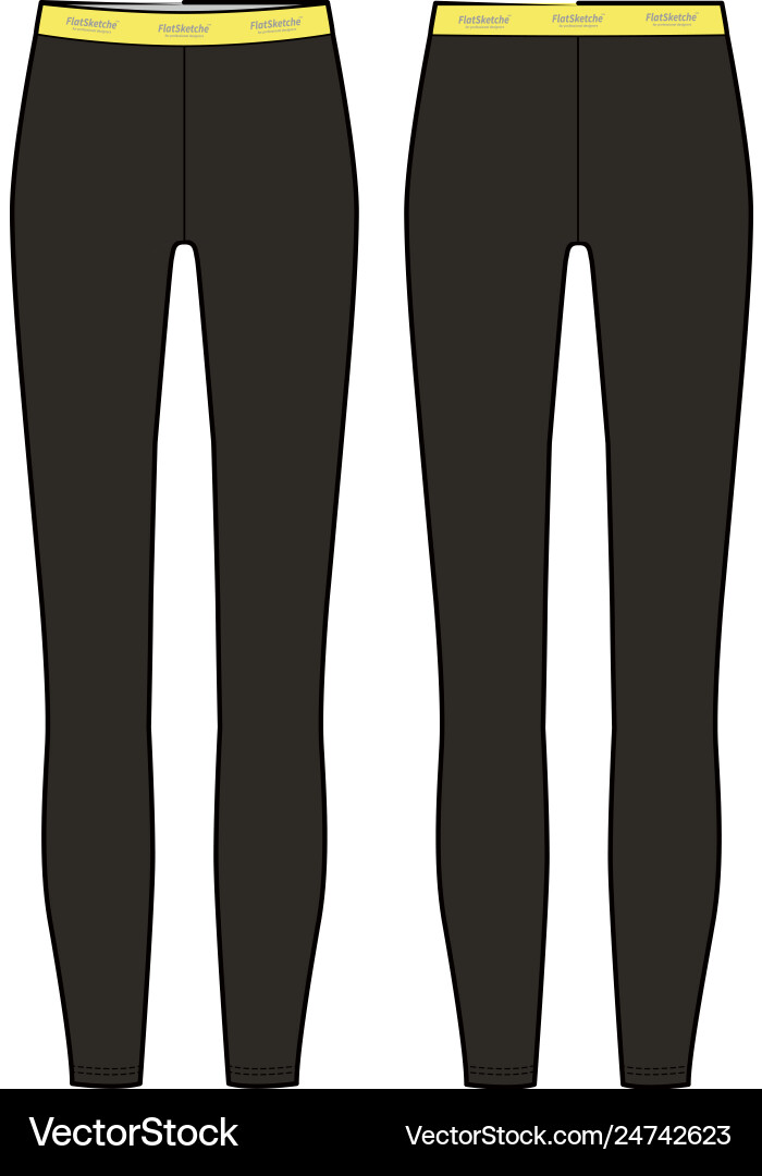 Flat Sketch Leggings Template Royalty Free Vector Image