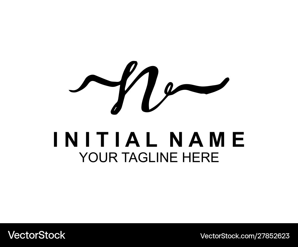 Handwriting logo initial n signature elegant Vector Image