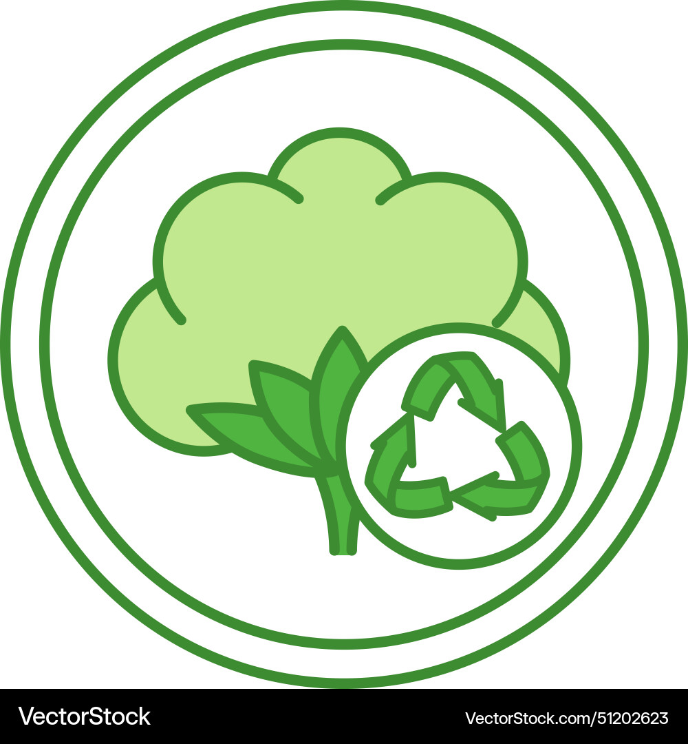 Recycled cotton green icon environmentally Vector Image