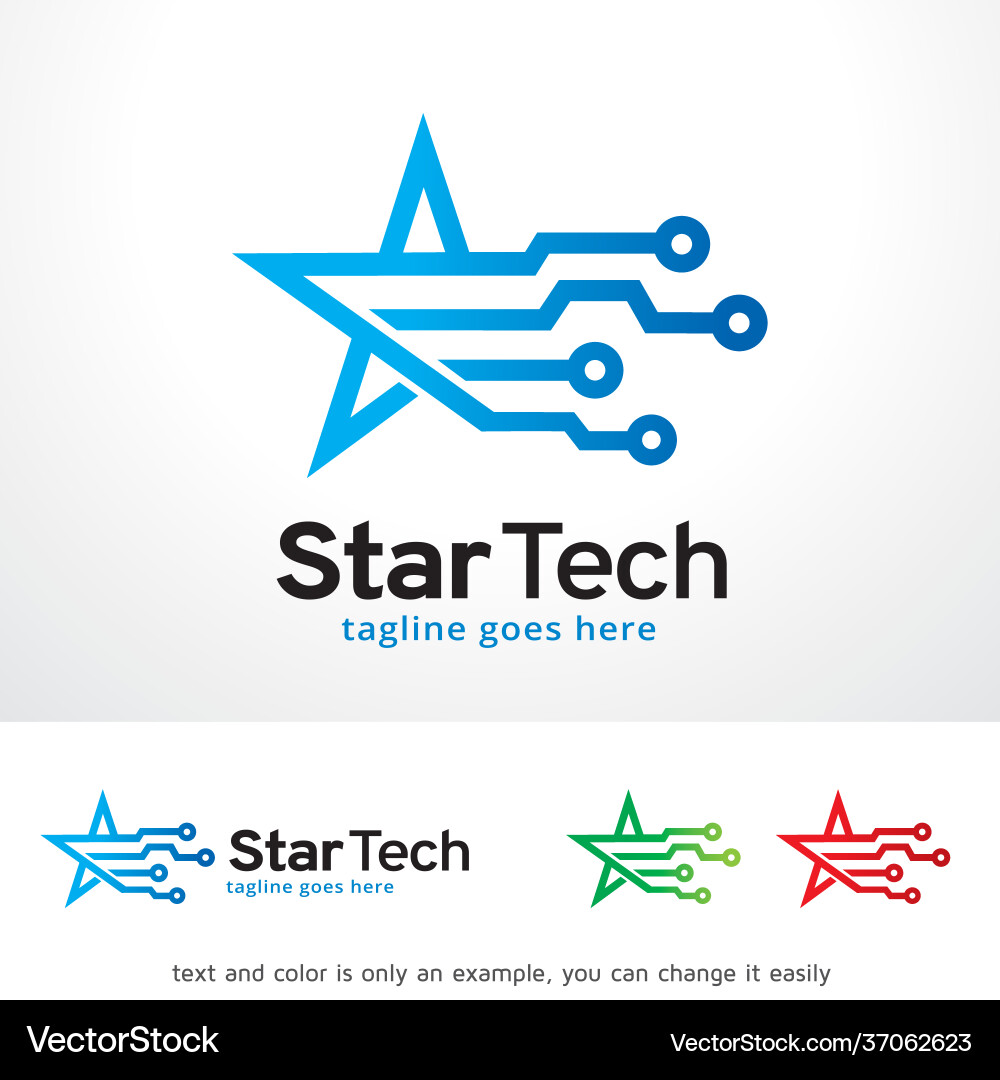 Star tech logo template design Royalty Free Vector Image