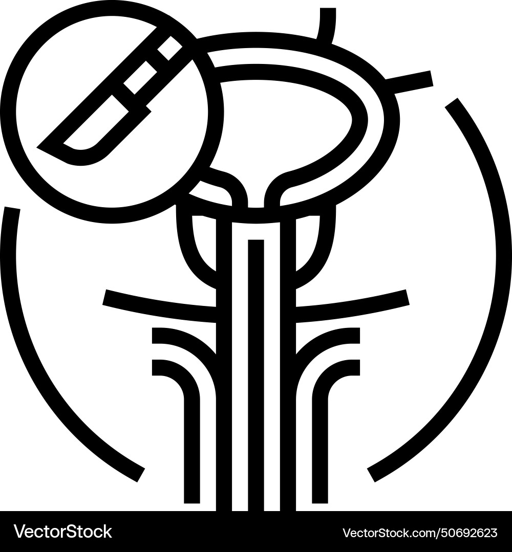 Transurethral resection prostate surgery line icon