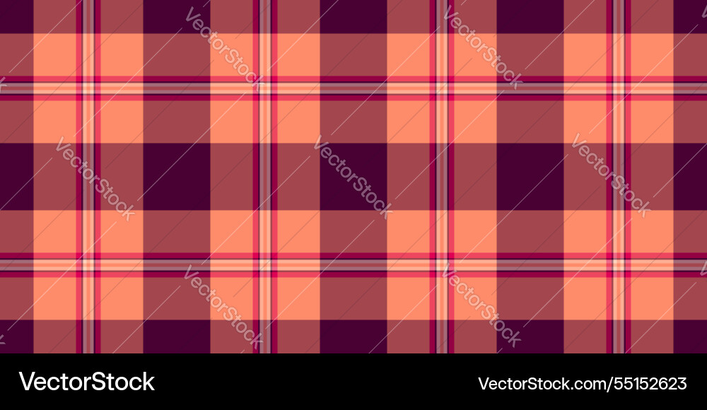 Vibrant coral and deep maroon plaid pattern Vector Image