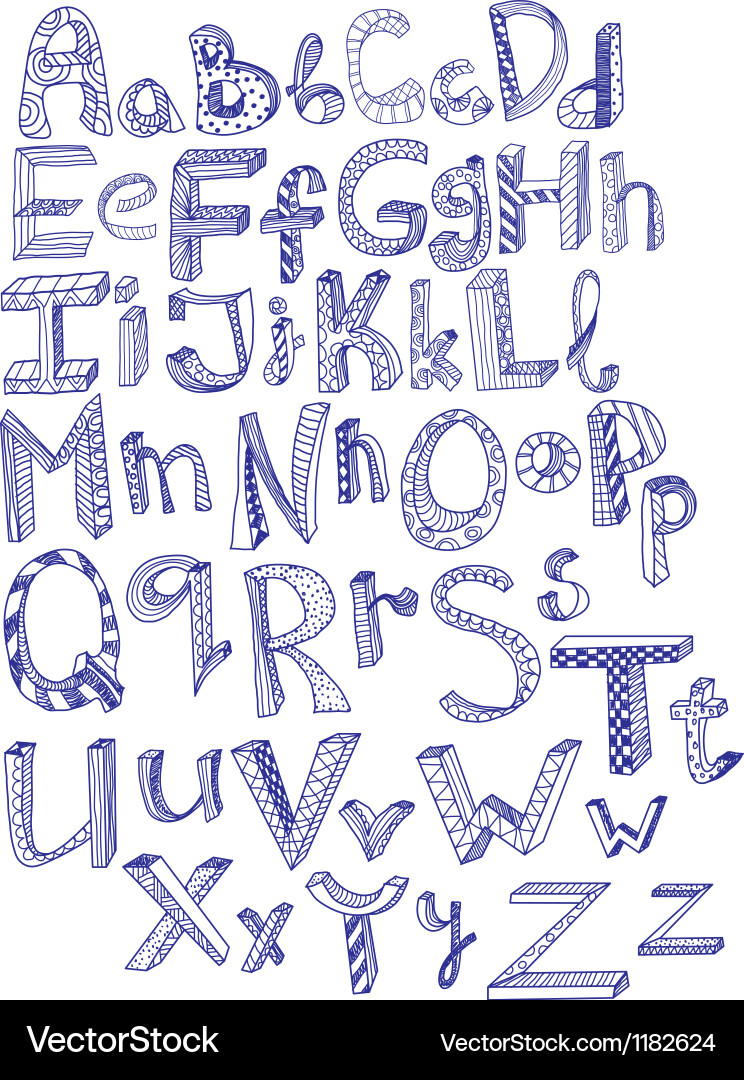 Abc hand drawn Royalty Free Vector Image - VectorStock