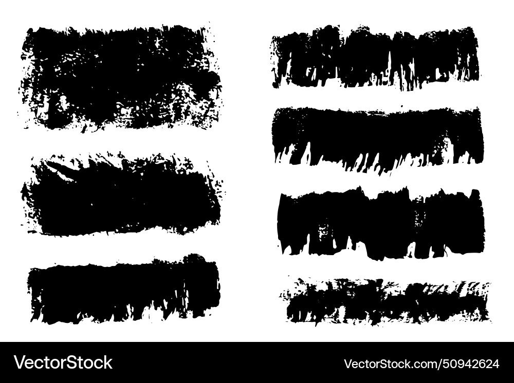 Brush strokes rectangular painted objects Vector Image