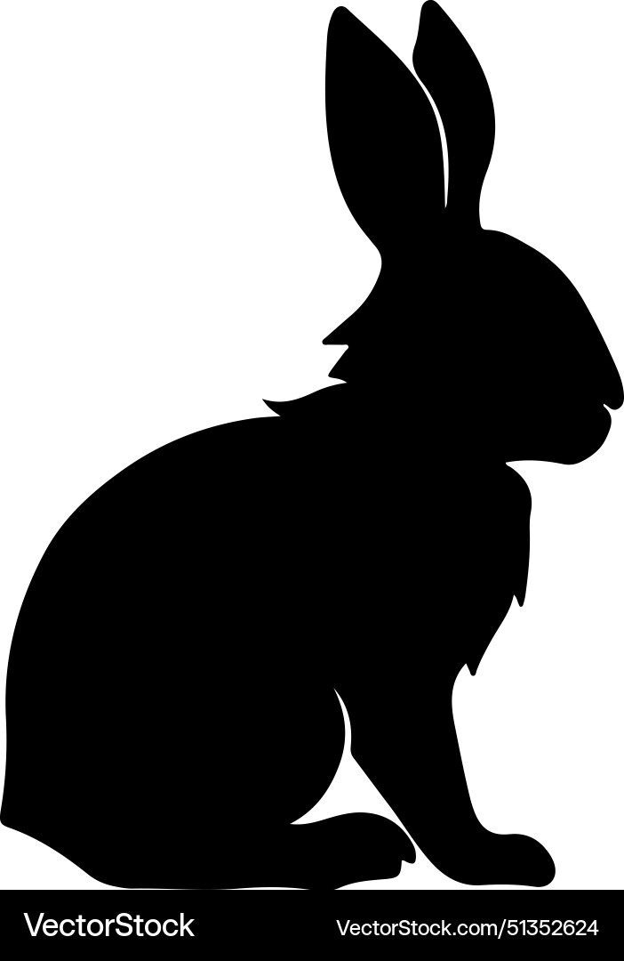 Bunny silhouette white background Royalty Free Vector Image