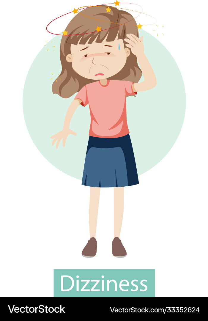 Cartoon character with dizziness symptoms Vector Image