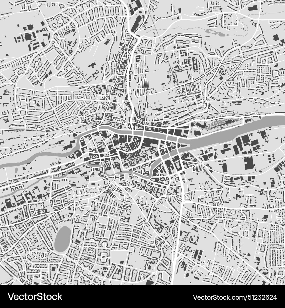 Cork map ireland grayscale city map streetmap Vector Image