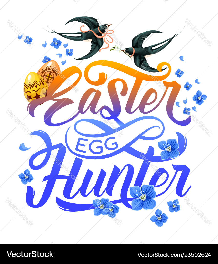 Easter Egg Hunt Party Invitation Royalty Free Vector Image