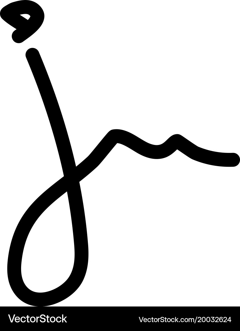 Elegant J Signature Letter Logo Royalty Free Vector Image