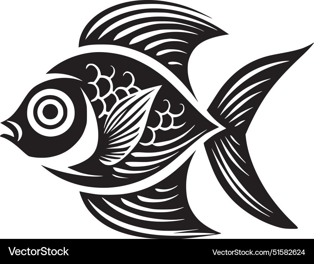 Fish - black and white isolated icon Royalty Free Vector