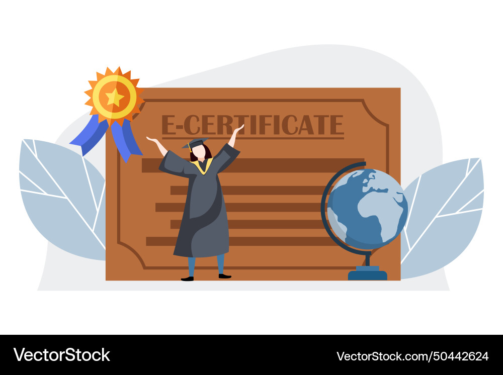 Graduation flat design Royalty Free Vector Image