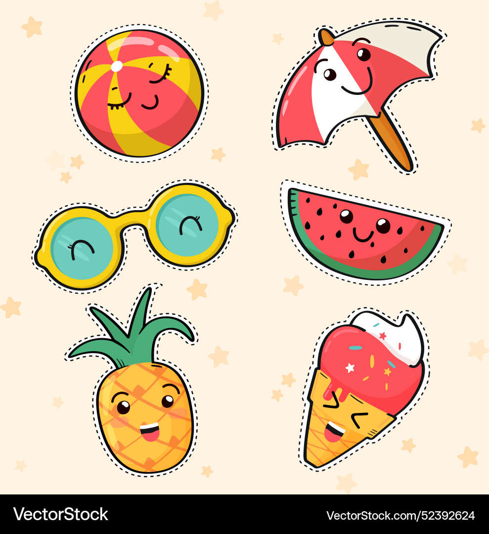 Hand-drawn funny sticker collection Royalty Free Vector