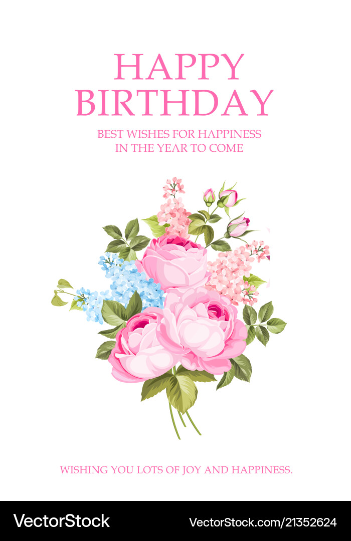 Happy birthday invitation text card template Vector Image