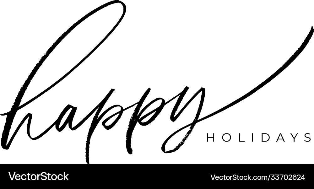 Cursive Happy Holidays Calligraphy Vector Images (over 2,200)