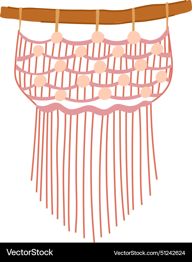 Home macrame wall hanging cartoon Royalty Free Vector Image