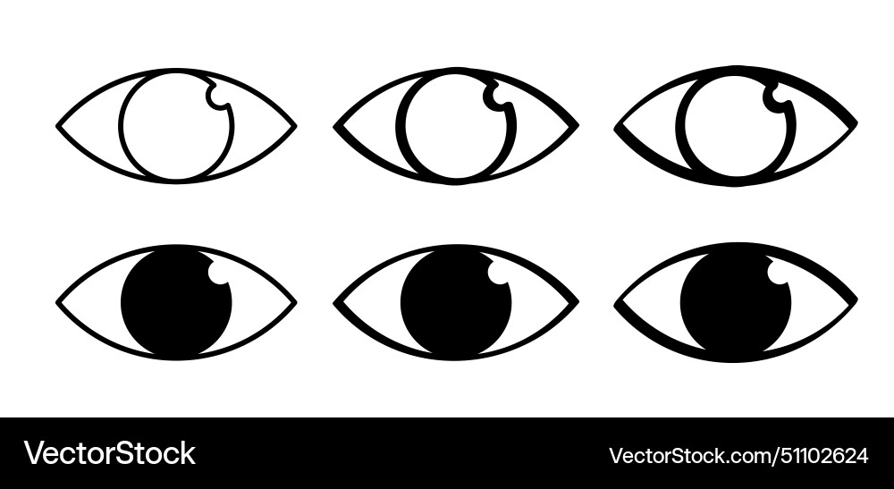 Open human eye line logo Royalty Free Vector Image