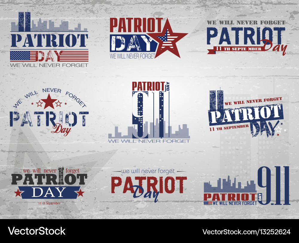 Patriot Day Lettering & Typography Royalty Free Vector