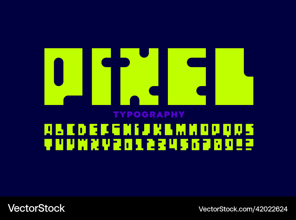 Pixel style font Royalty Free Vector Image - VectorStock