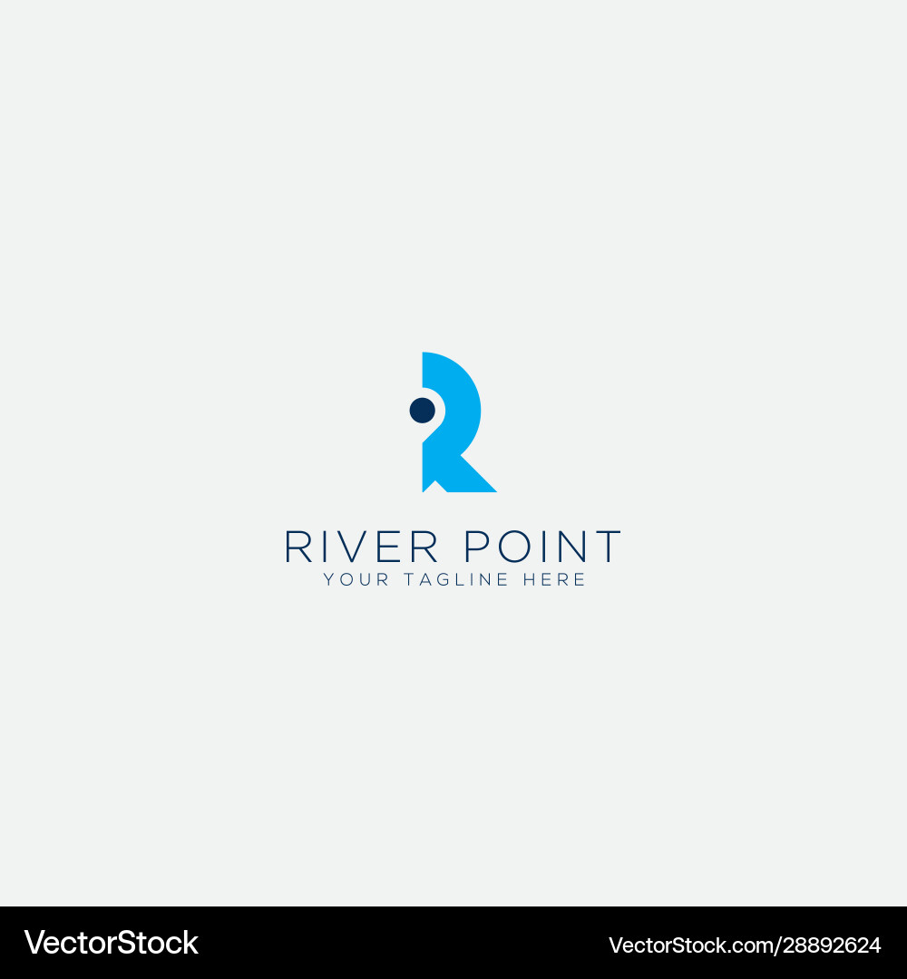 R logo designs with point and pin Royalty Free Vector Image