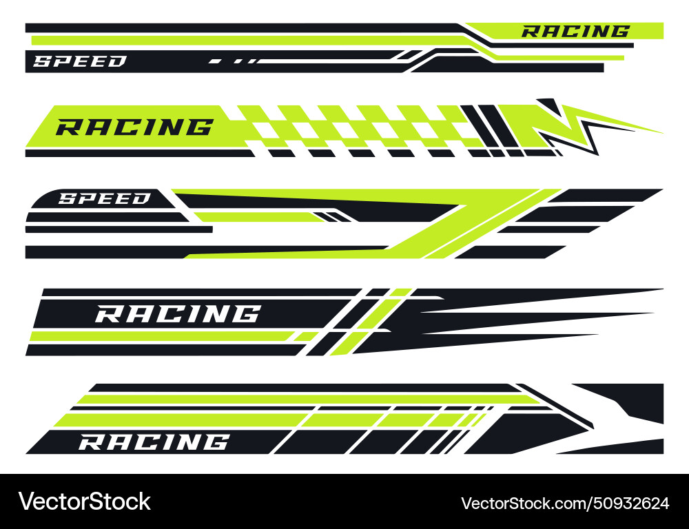 Racing Sport Sticker Set Royalty Free Vector Image