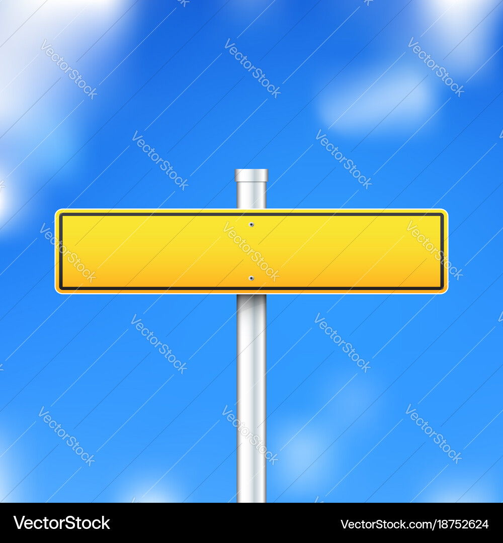 Road sign on blue sky background Royalty Free Vector Image