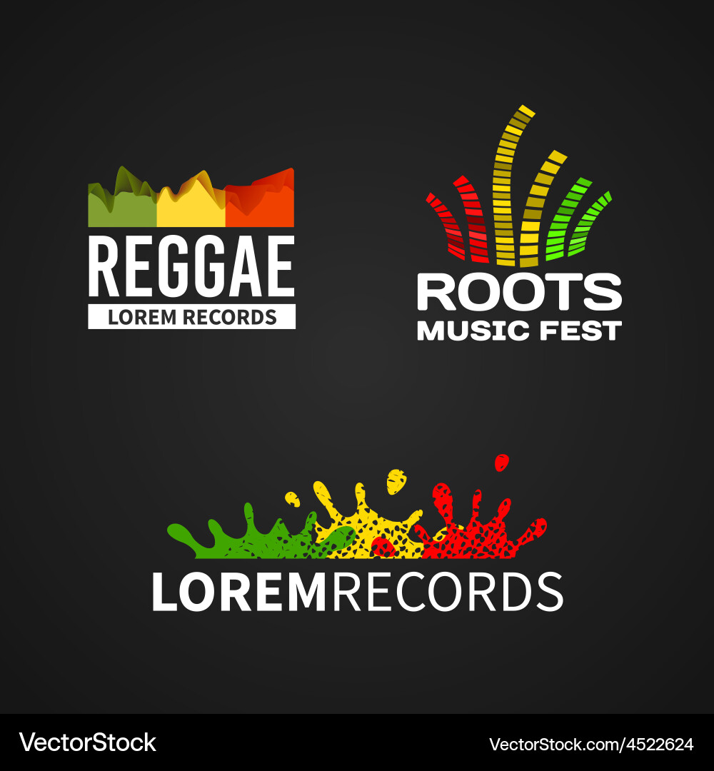 Set of reggae music equalizer logo emblem Vector Image