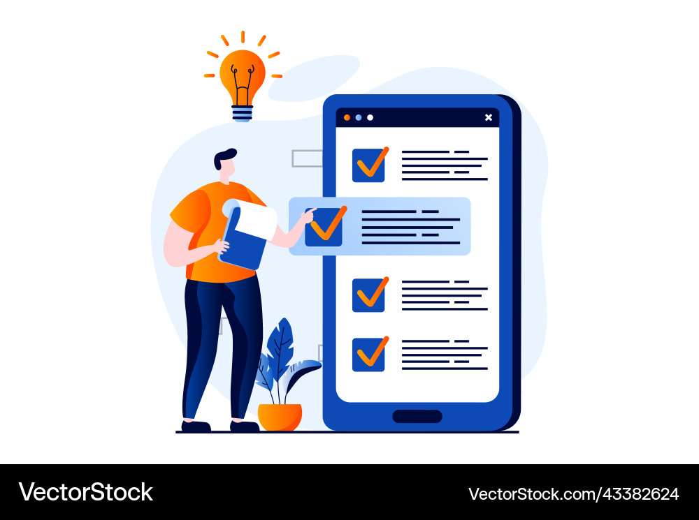 Strategic planning concept with people scene Vector Image