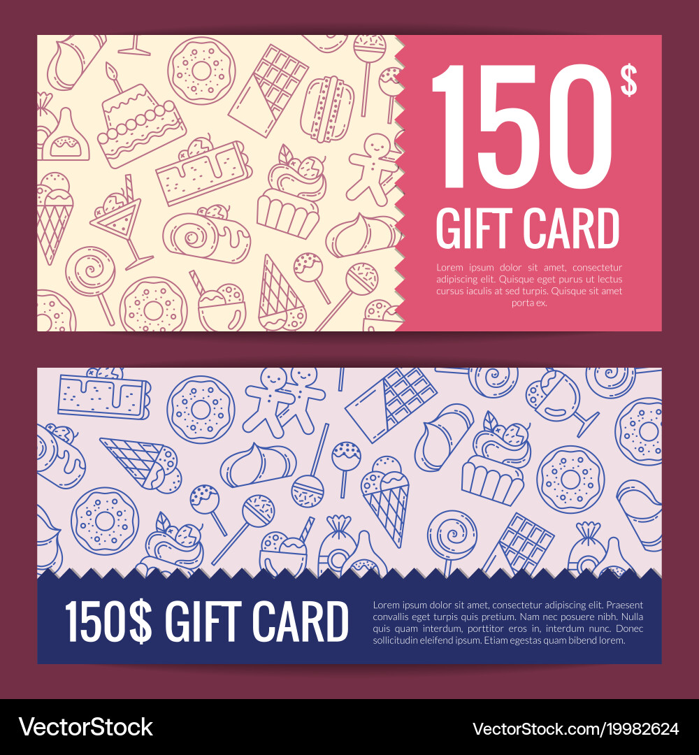 Sweet Treats Voucher Template Royalty Free Vector Image