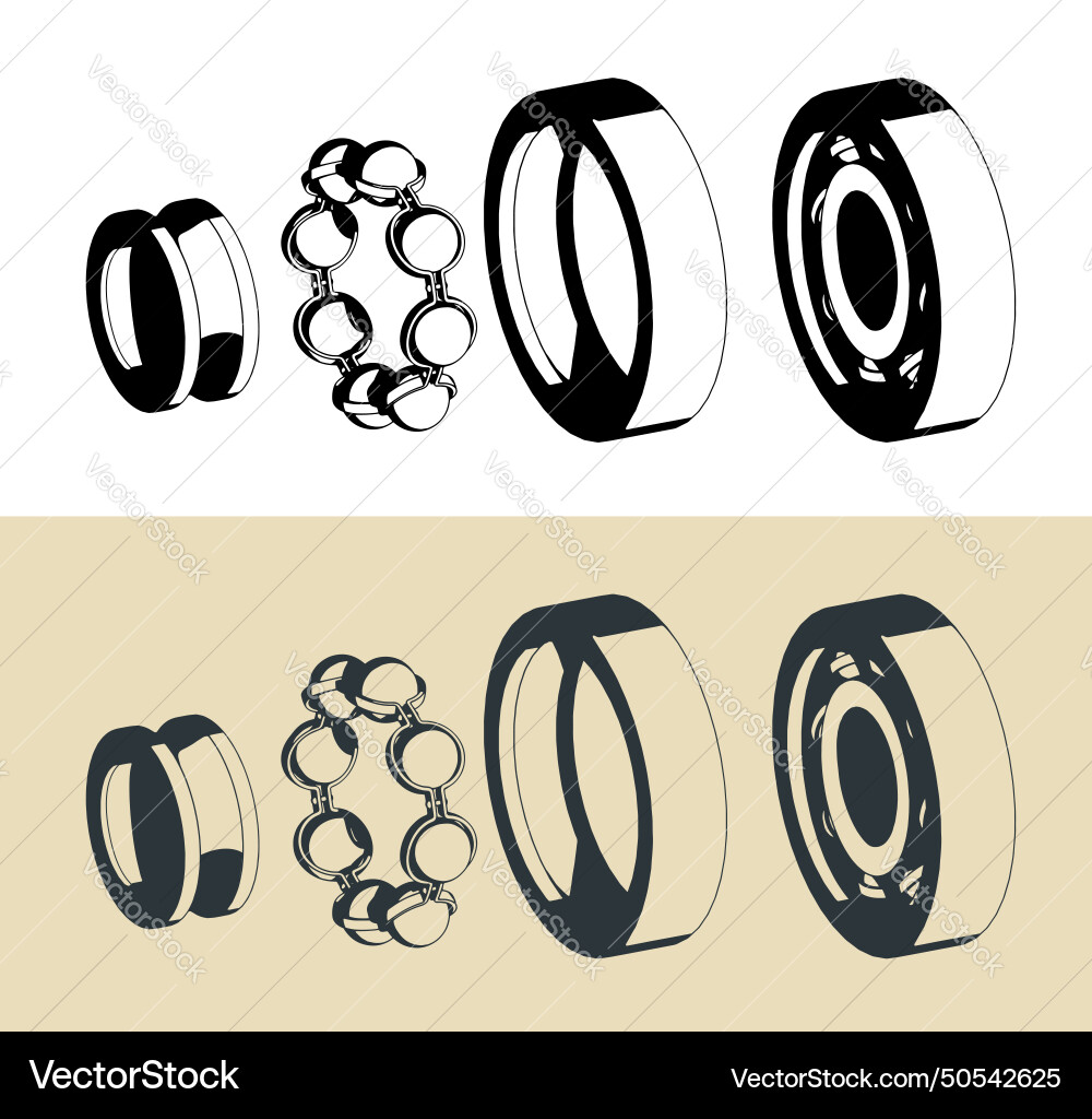 Ball bearings structure Royalty Free Vector Image